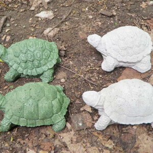 4 1/2" Long Cement Turtle Lot of 4 Garden Art Concrete Statue Lawn ...