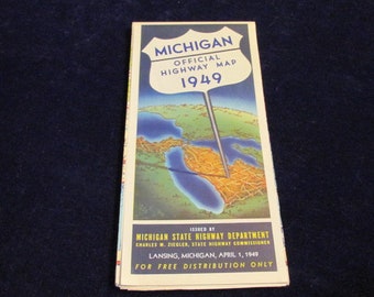 Actual Original Vintage Official July 1 1946 Michigan Highway | Etsy