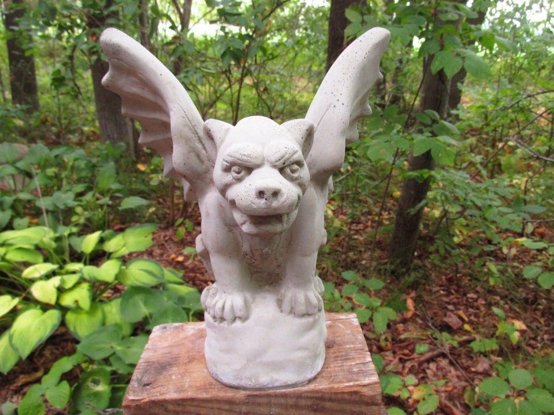 12 Cement Wing Spread Gargoyle Garden Art Concrete Statue - Etsy