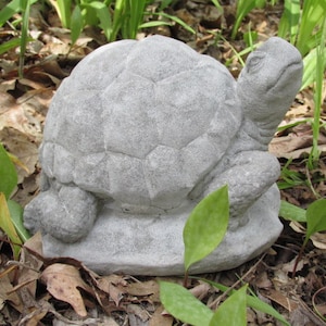 7" Long Cement Turtle Garden Art Concrete Statue Lawn Ornament - Etsy