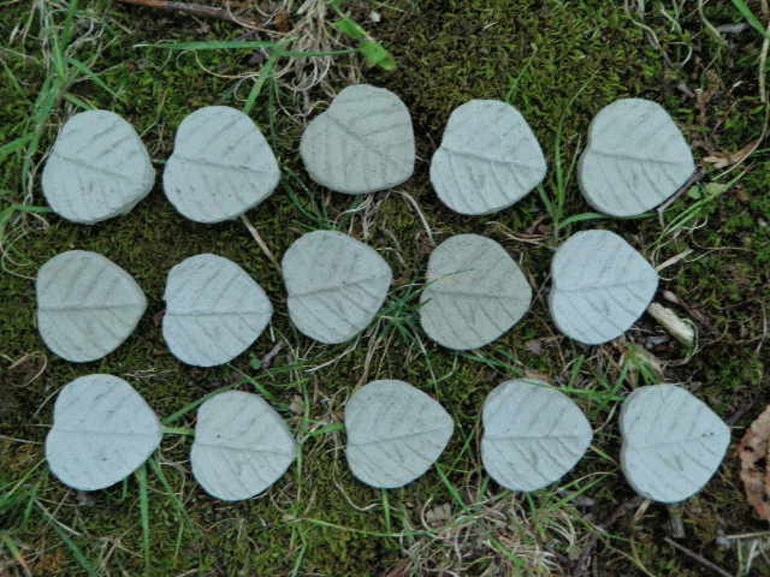 Cement Leaf Lot 15pc Fairy 1 1/2" Step Concrete Garden Accent Craft ...