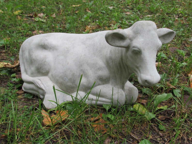18 Cement Resting Cow Garden Art Concrete Statue Very - Etsy
