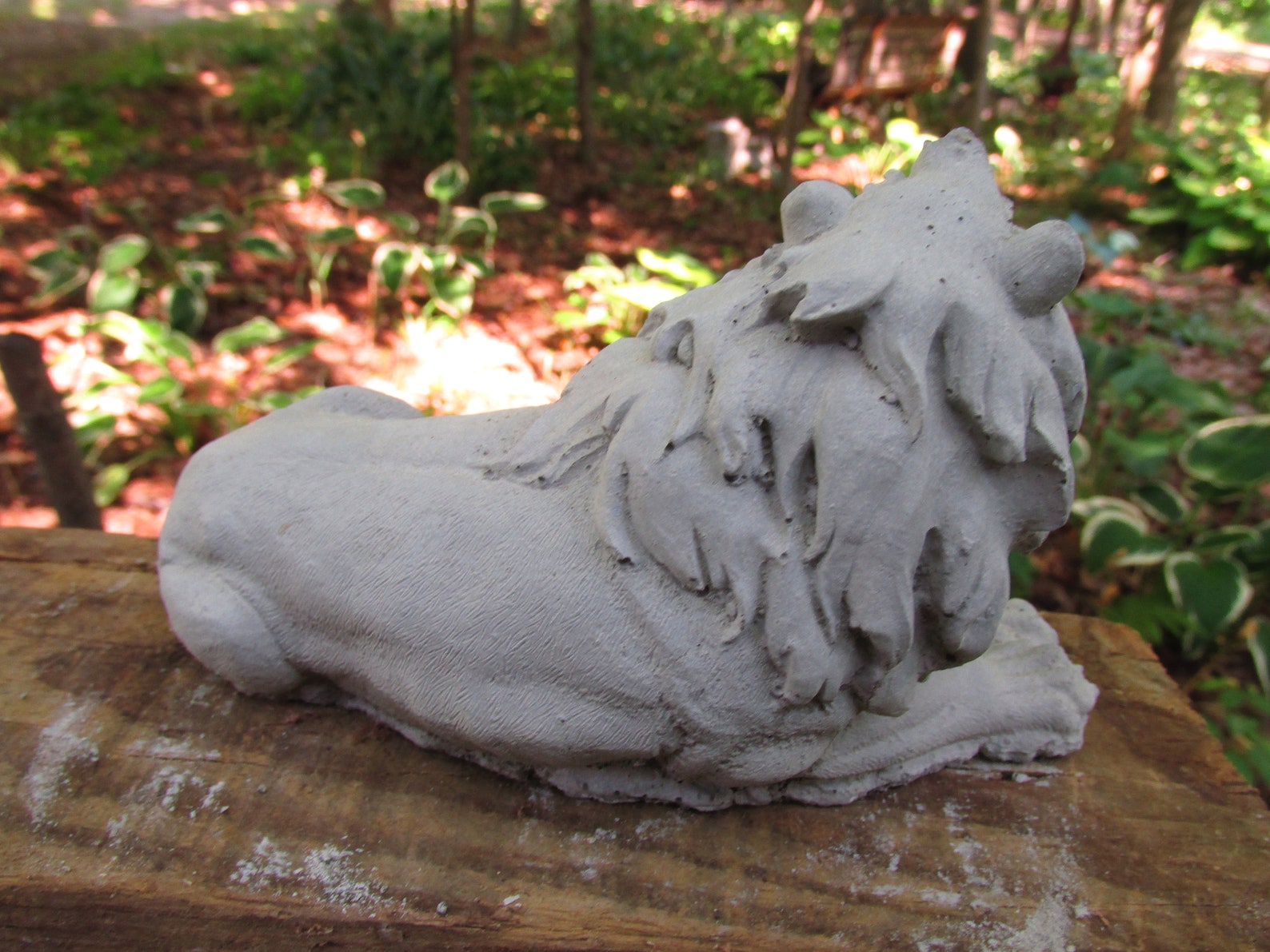 6 Cement Lion Lying Down Garden Art Concrete Statue Leo | Etsy