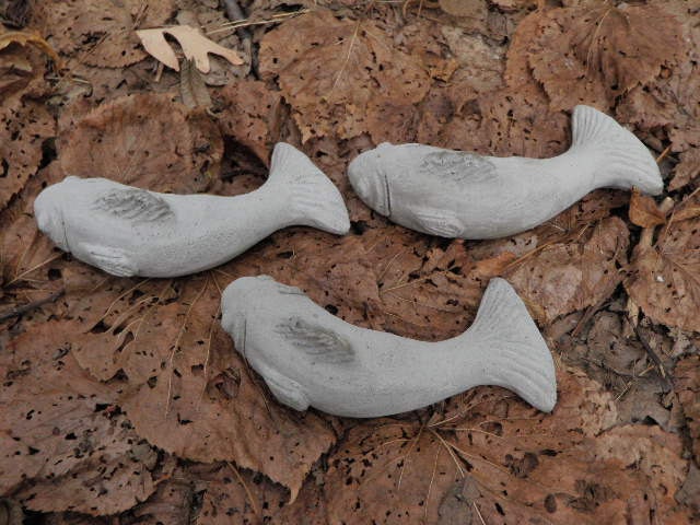 Cement 6 Long Fish Lot of 3 Garden Art Concrete Statue - Etsy