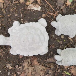 4 1/2"-8" Long Cement Turtle Lot of 3 Garden Art Concrete Statue ...