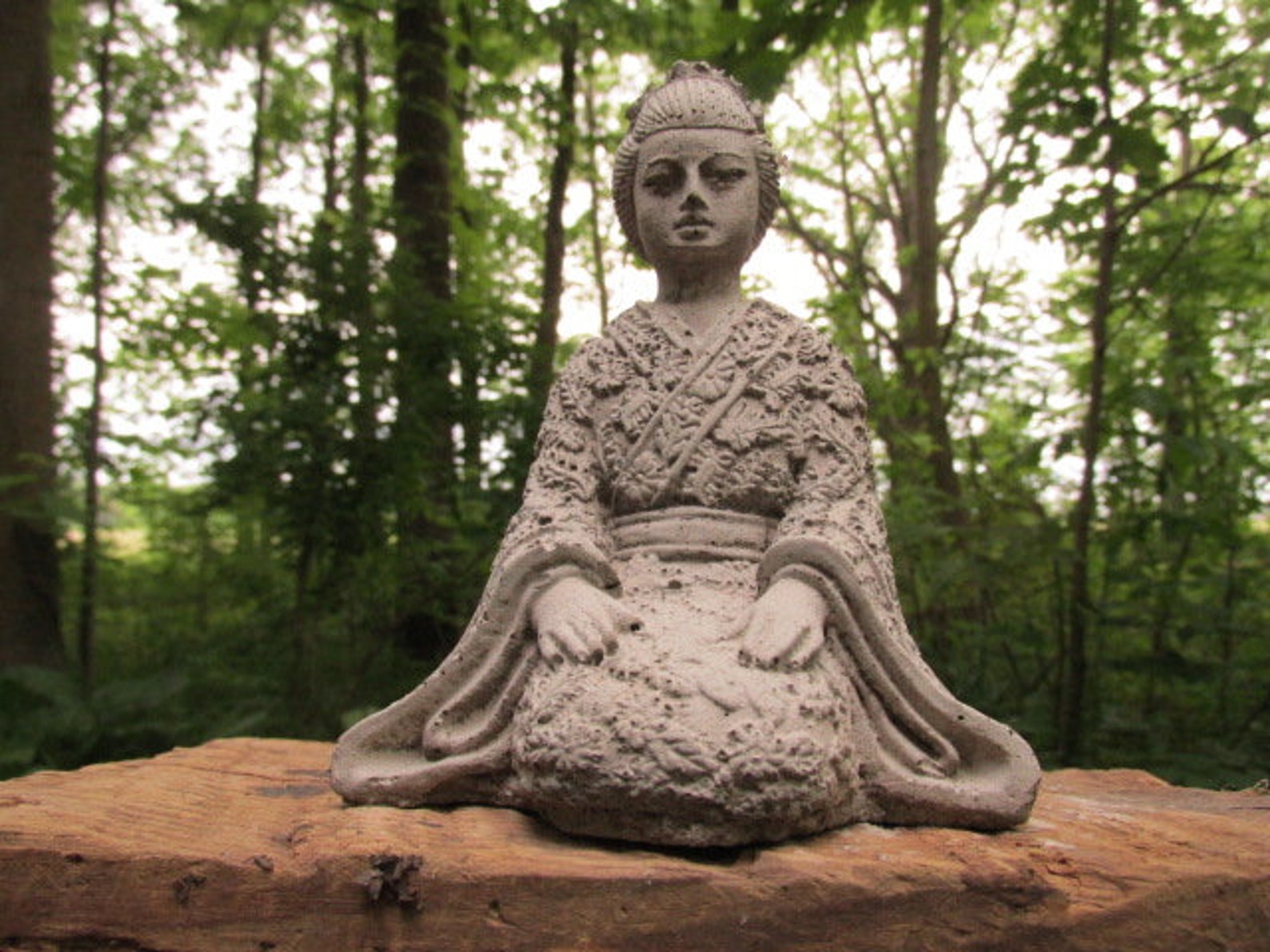 6" Tall Cement Geisha Girl Garden Art Concrete Asian Statue - Etsy