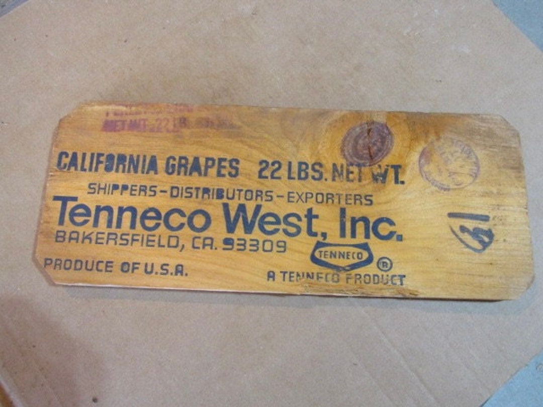 Vintage Wood Fruit Crate Section End W/label Advertising Tenneco West ...