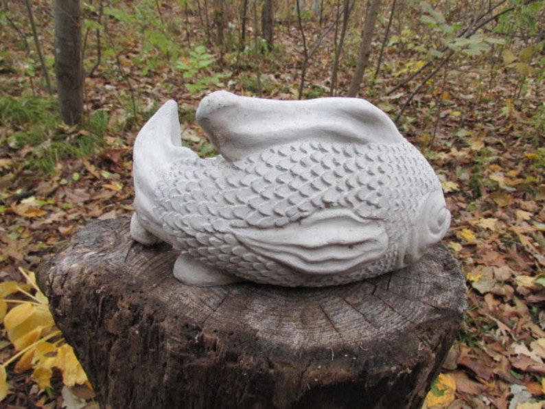 9 1/2 Long Cement Koi Goldfish Fish Garden Art Concrete | Etsy