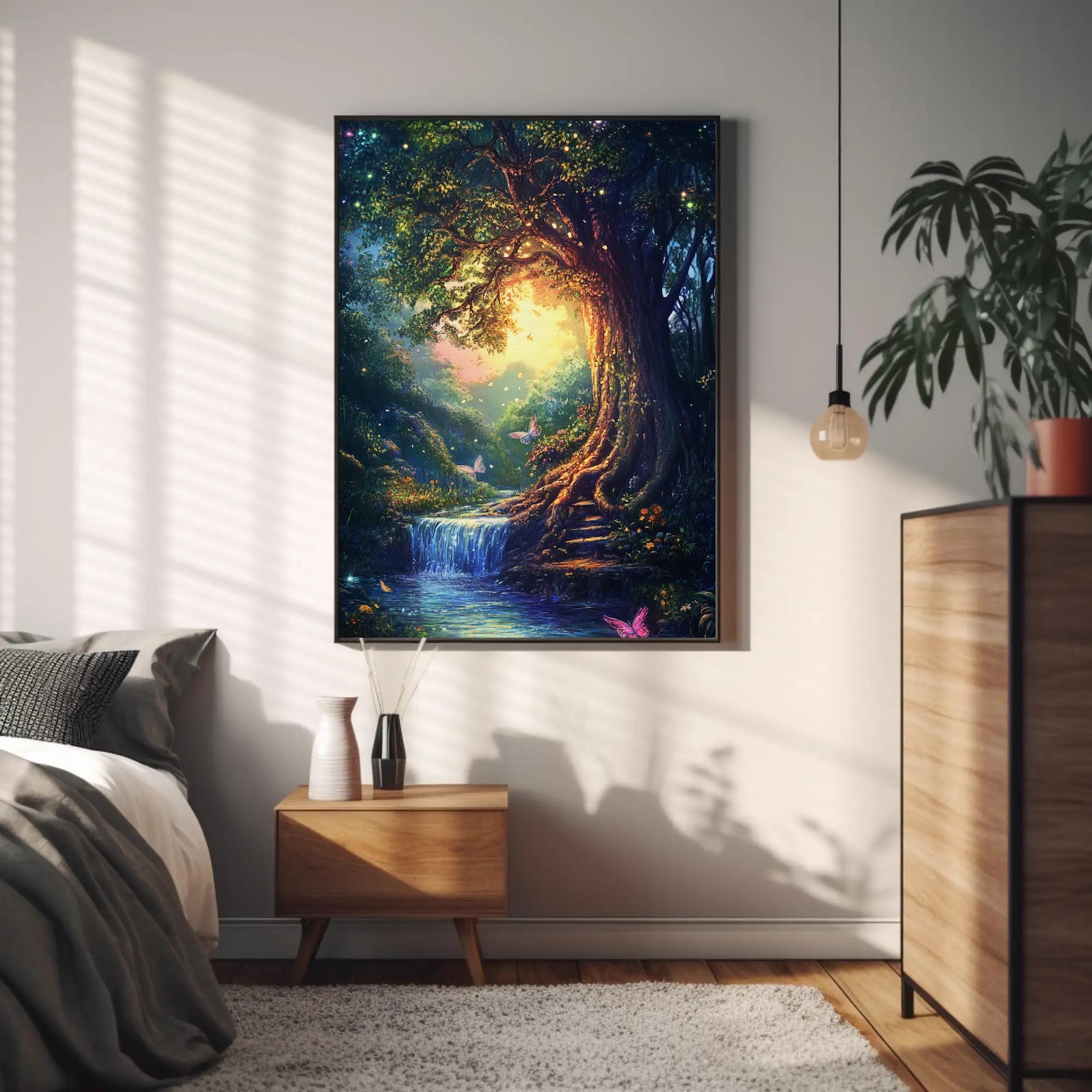 Enchanted Forest Digital Art Print, Fantasy Landscape Wall Art ...