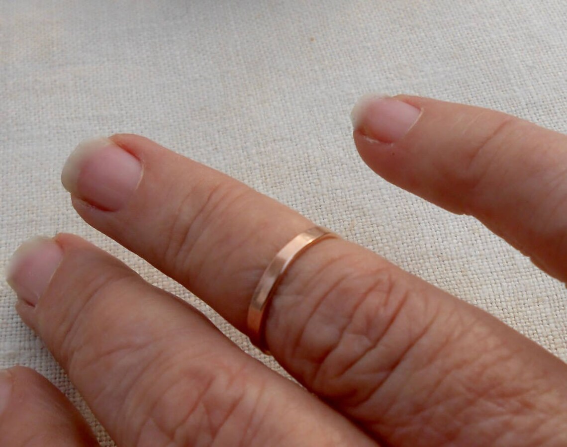 14kt Rose Gold Midi Ring, Pinky Ring, Toe Ring Adjustable - Etsy