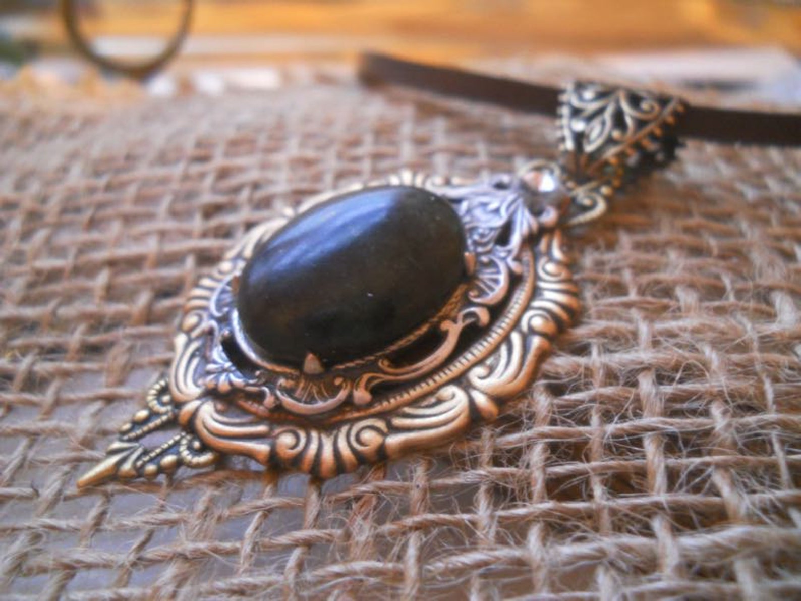 Forest Green Agate Pendant - Etsy