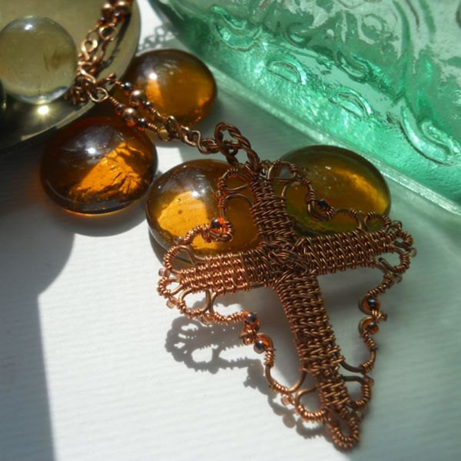 Faith Ornate Wire Woven Cross in Copper - Etsy