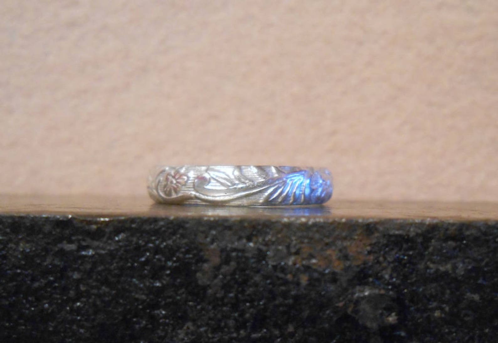 Sterling Silver Floral Pattern Band Ring Also Available in - Etsy