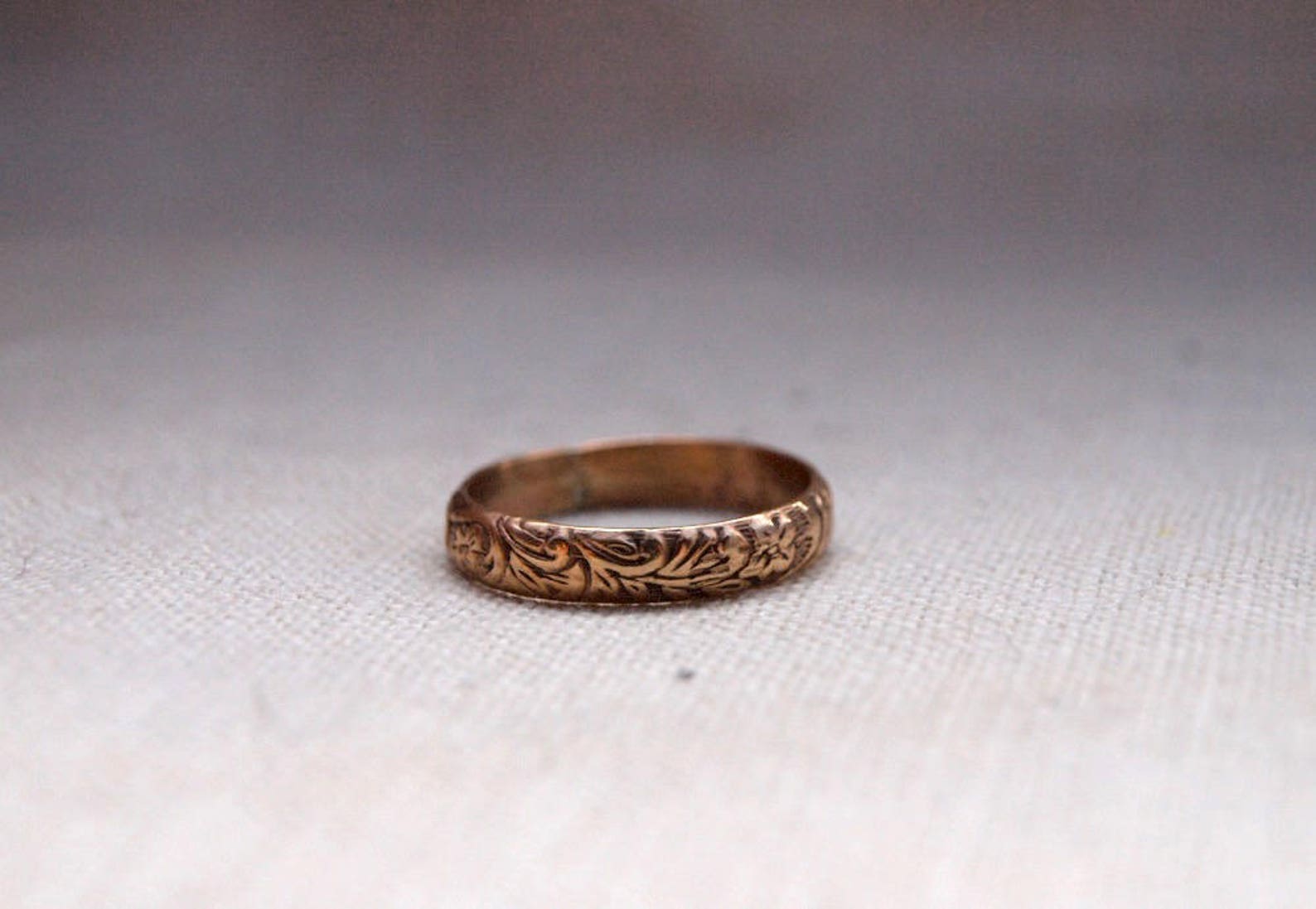 Sterling Silver Floral Pattern Band Ring Also Available in - Etsy