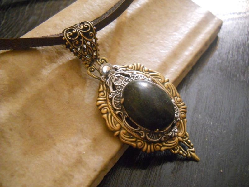 Forest Green Agate Pendant - Etsy