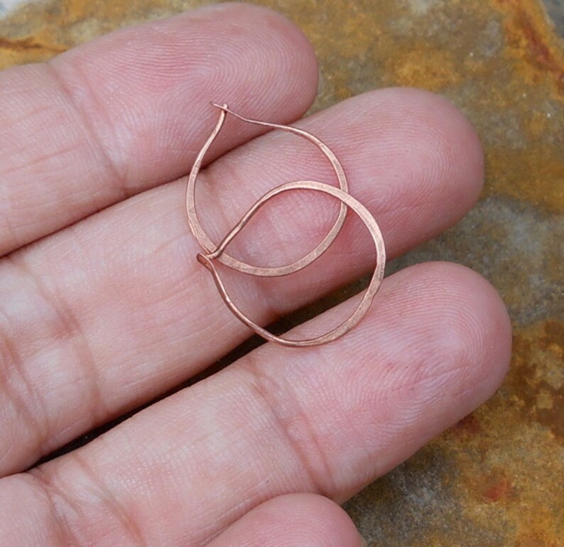 Small Hand Forged Copper Hoops - Etsy