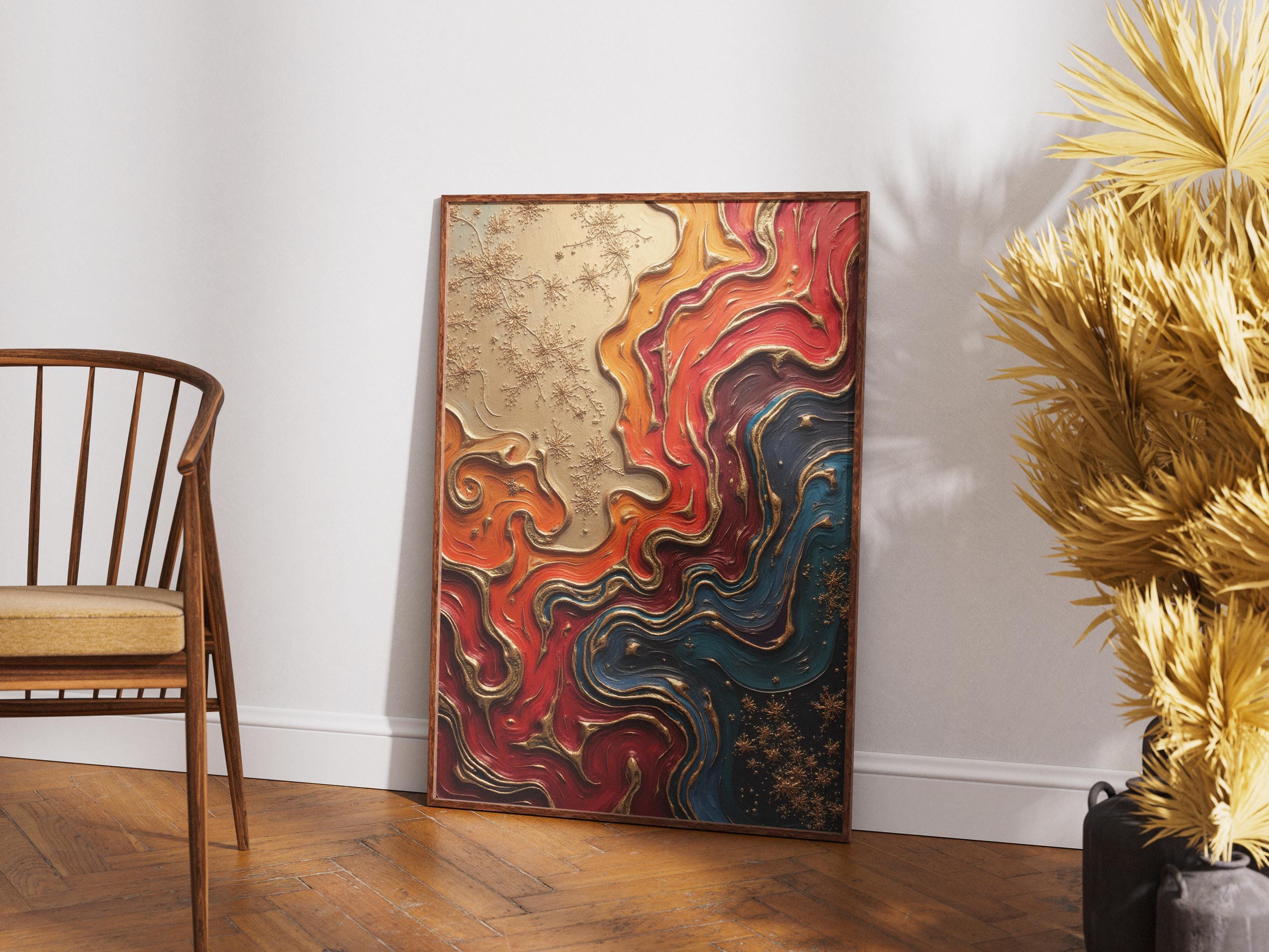 Modern Abstract Digital Art Print – Unique Stylish Wall Decor for Home ...