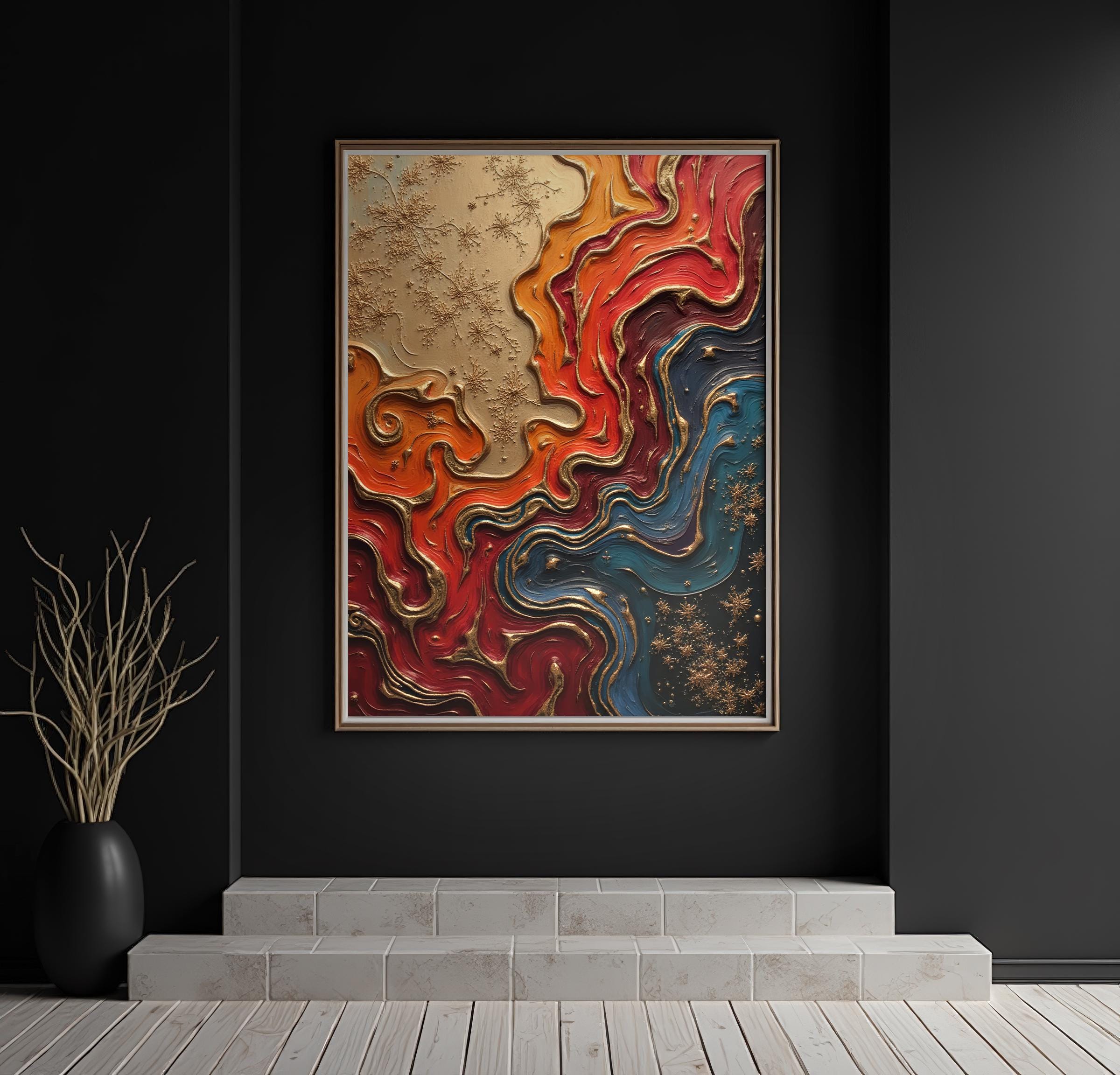 Modern Abstract Digital Art Print – Unique Stylish Wall Decor for Home ...