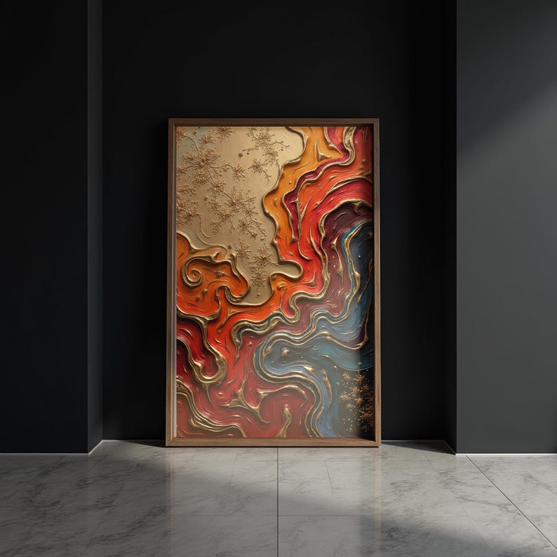 Modern Abstract Digital Art Print – Unique Stylish Wall Decor for Home ...