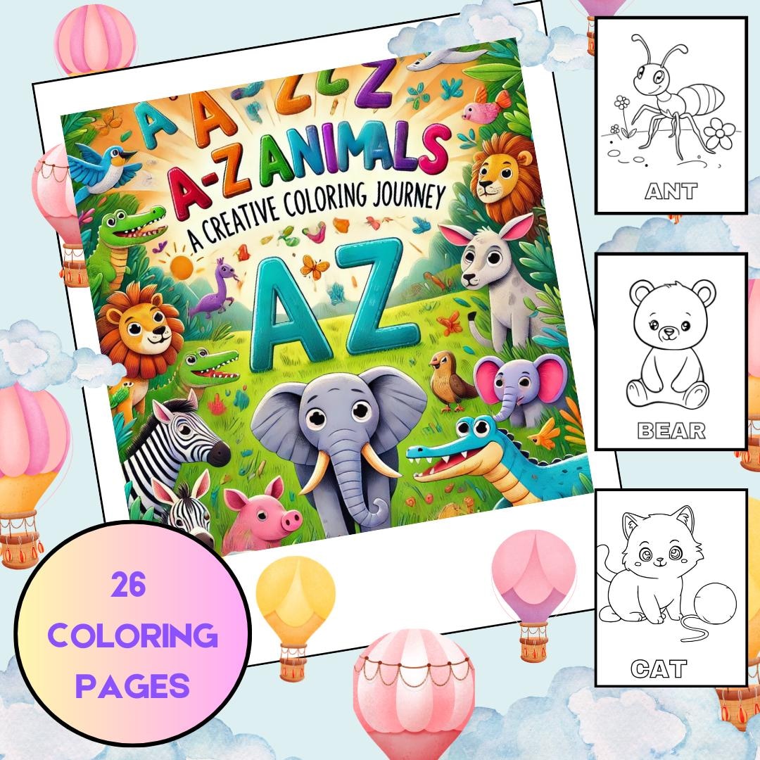 Alphabet Animals | A Fun Coloring Book for Kids | A to Z Animal ...