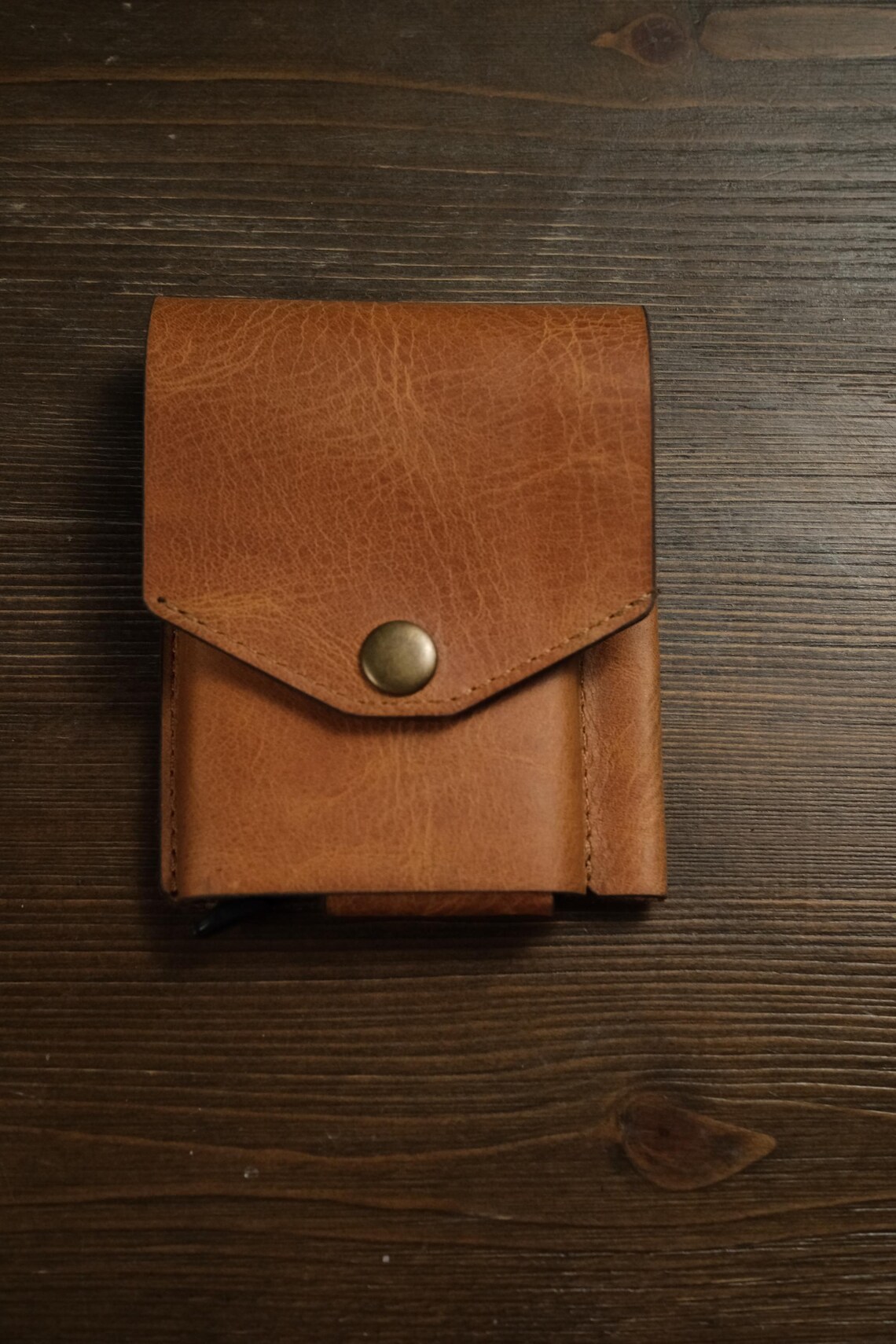 Cowhide Leather Wallet With Pen & Notepad Holder - Etsy