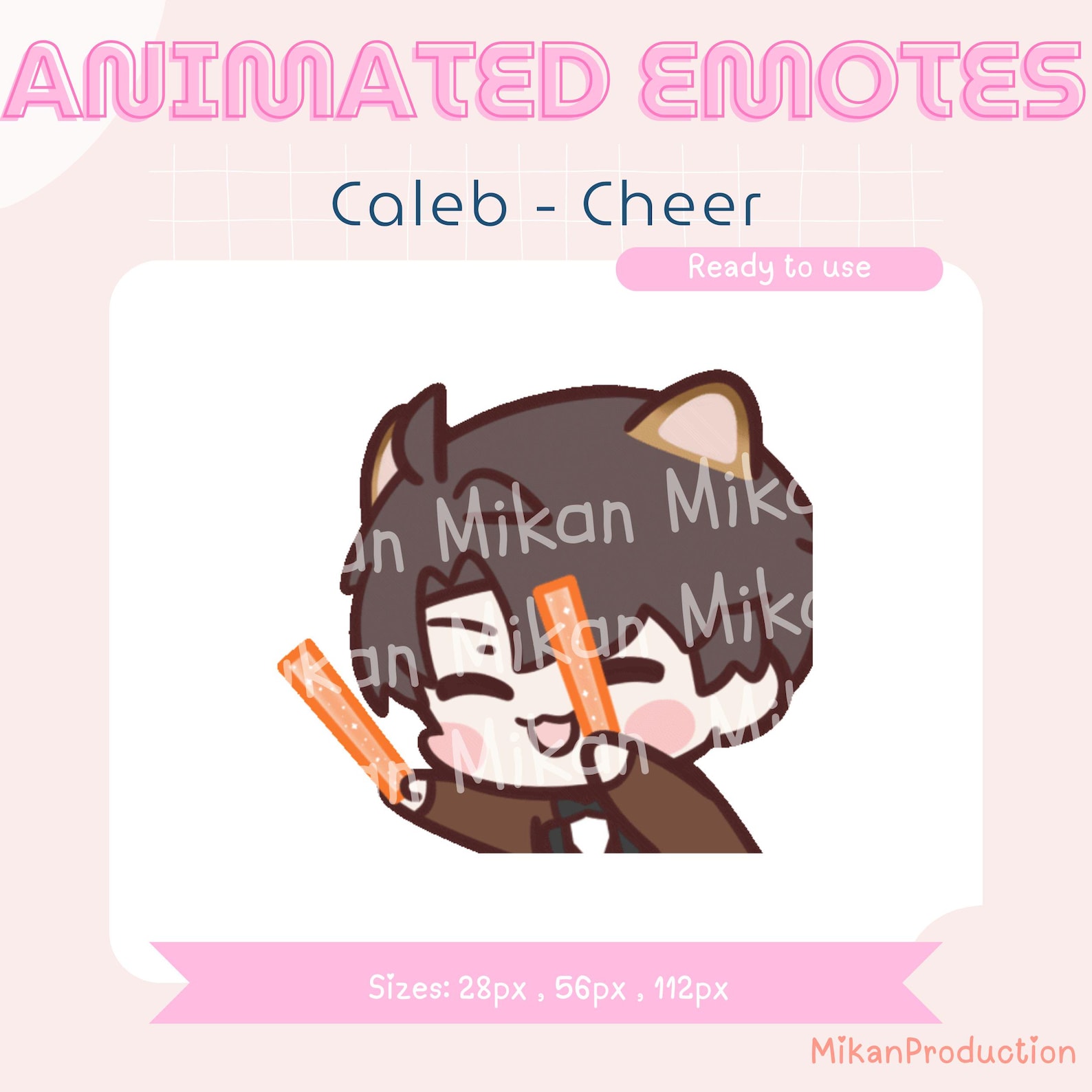 Cat Butler Animated Emotes Cheer: Caleb Love and Deepspace (digital ...