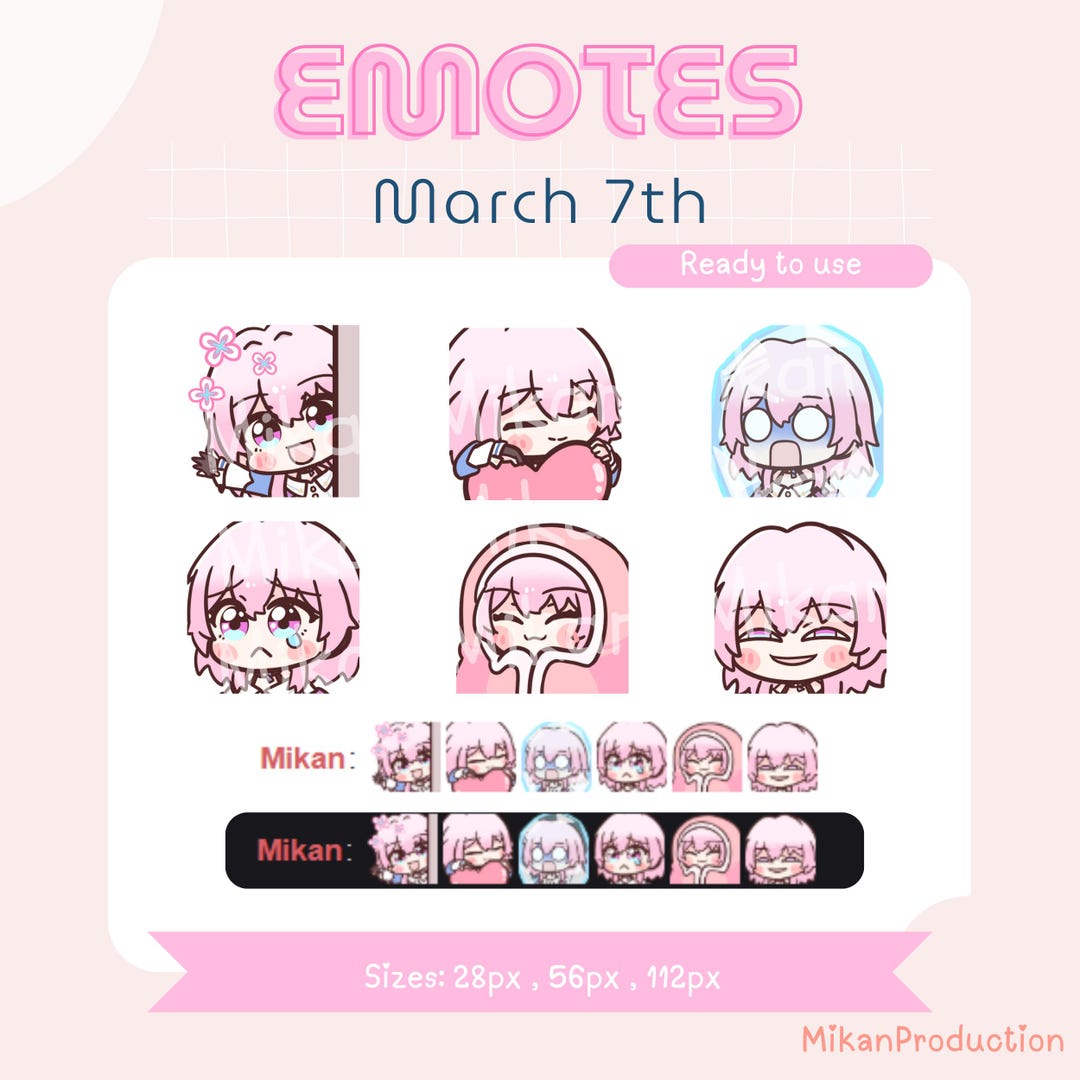 March 7th Honkai Star Rail HSR Emotes for Twitch | Youtube | Discord - Etsy
