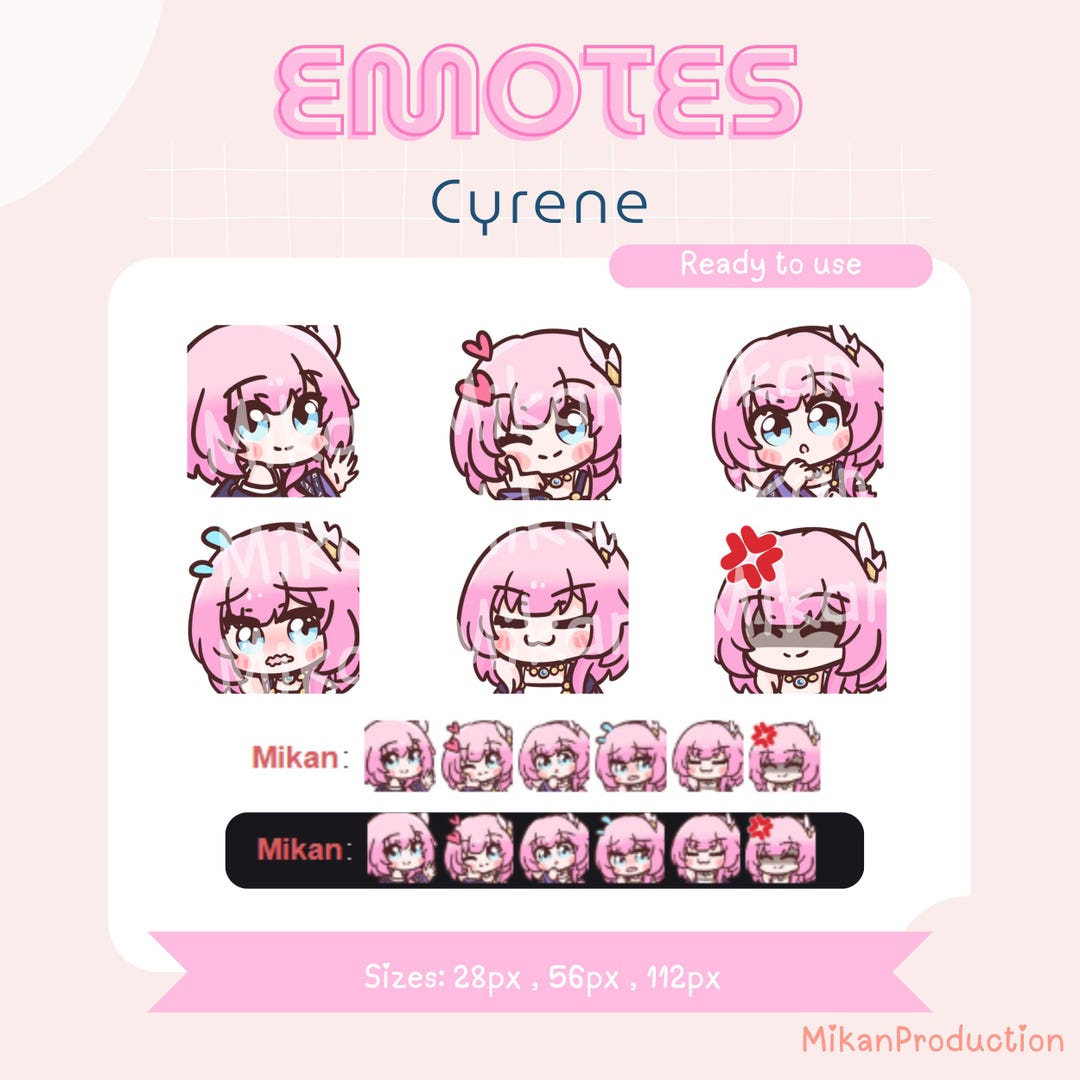 Cyrene Honkai Star Rail HSR Emotes for Twitch | Youtube | Discord - Etsy