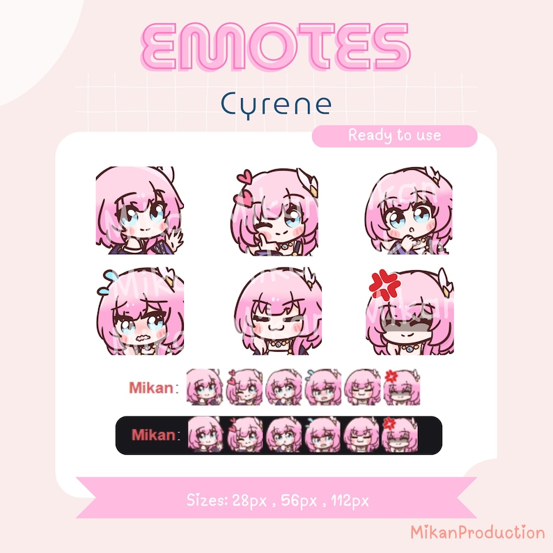 Cyrene Honkai Star Rail HSR Emotes for Twitch | Youtube | Discord - Etsy