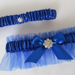 Royal Blue Wedding Garter Set, Something Blue Garters, Royal Blue Prom ...