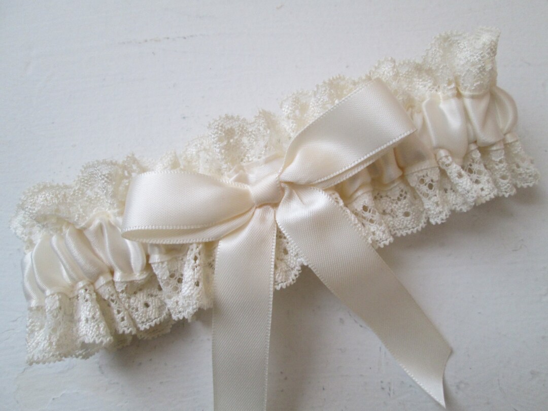 Ivory WEDDING Garter, Ivory Prom Garters, Ivory Lace Garter, Rustic ...