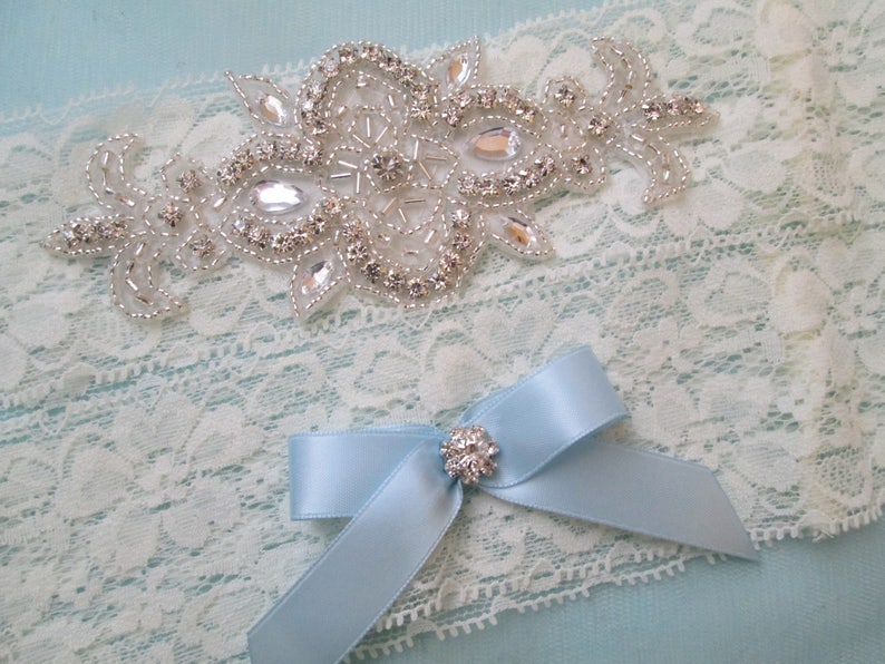 Ivory Lace Wedding Garter Set Rustic Lace Bridal Garter - Etsy