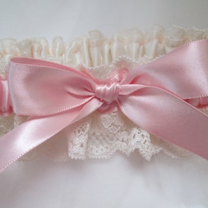 Pink Wedding Garter, Light Pink Prom Garter, Powder Pink Garter, Ivory ...