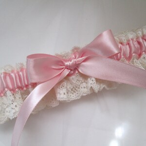 Pink Wedding Garter, Light Pink Prom Garter, Powder Pink Garter, Ivory ...