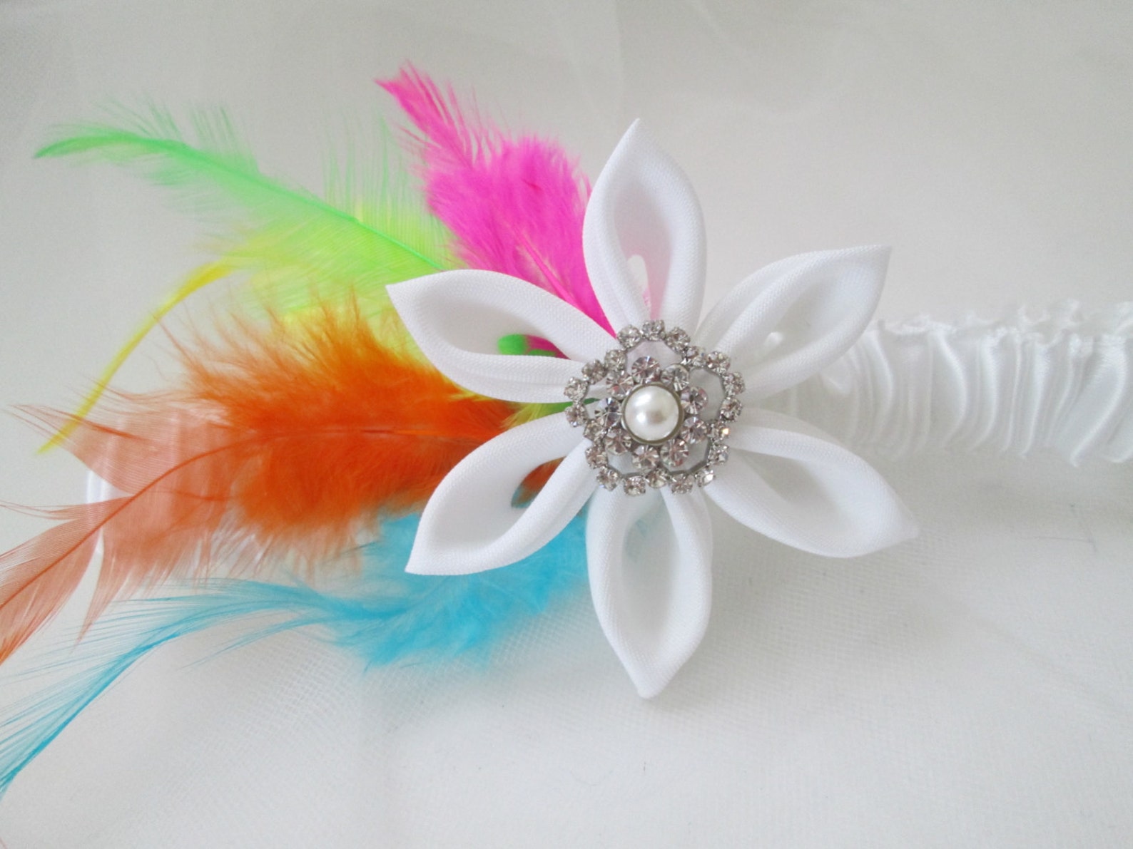 RAINBOW WEDDING or PROM Garters Pink Blue Orange Yellow - Etsy