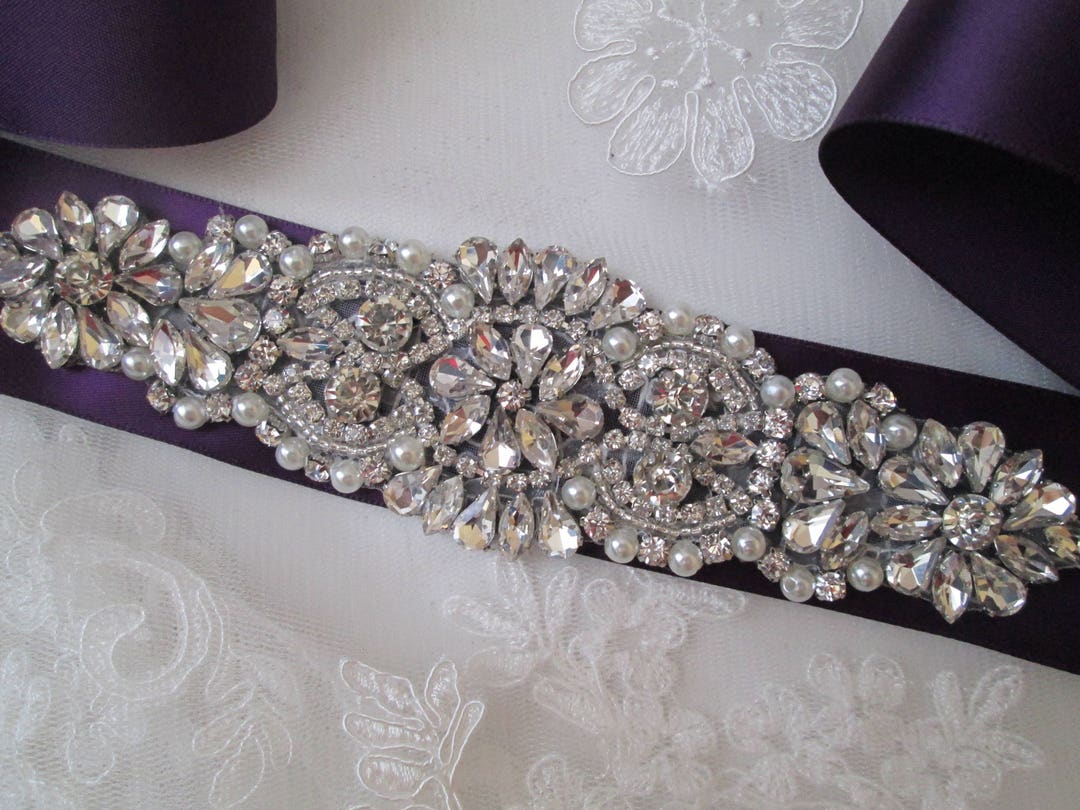 Eggplant Ultra Violet Purple Bridal Sash, Plum Purple Wedding Belt ...