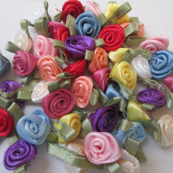 Mini Ribbon Roses - Etsy