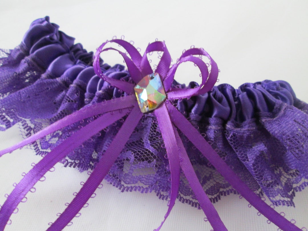 Purple Prom Garter, Ultra Violet Purple Wedding Garter, Purple Lace ...