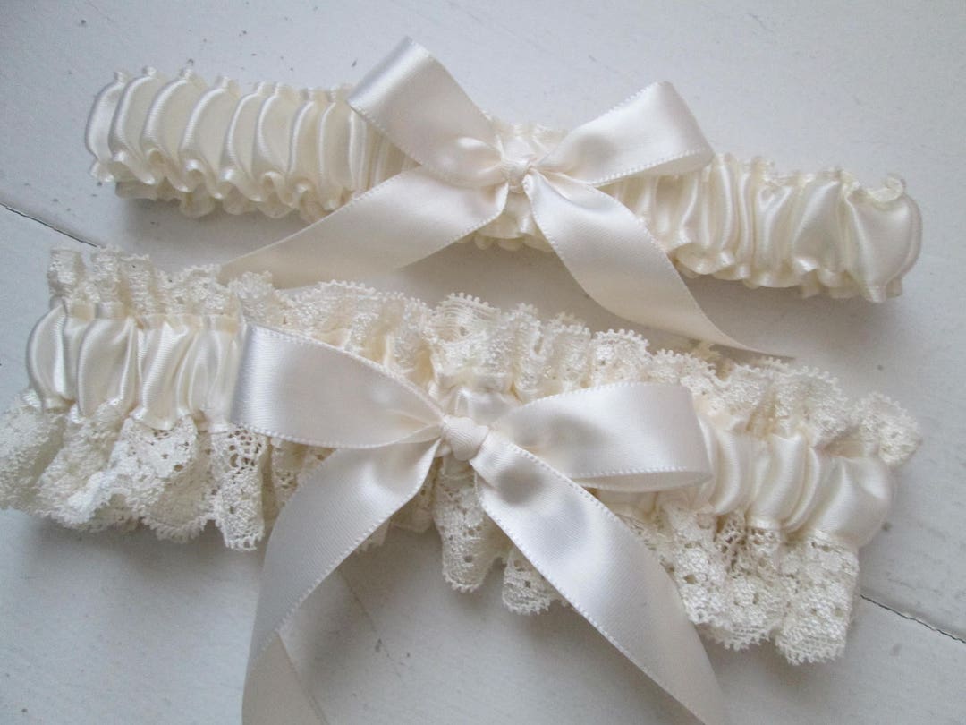 Ivory Wedding Garter Set Ivory Lace Bridal Garter Cream - Etsy