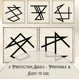 Protection Sigils & Spells Printable 5 Witchcraft Sigil Pages for ...