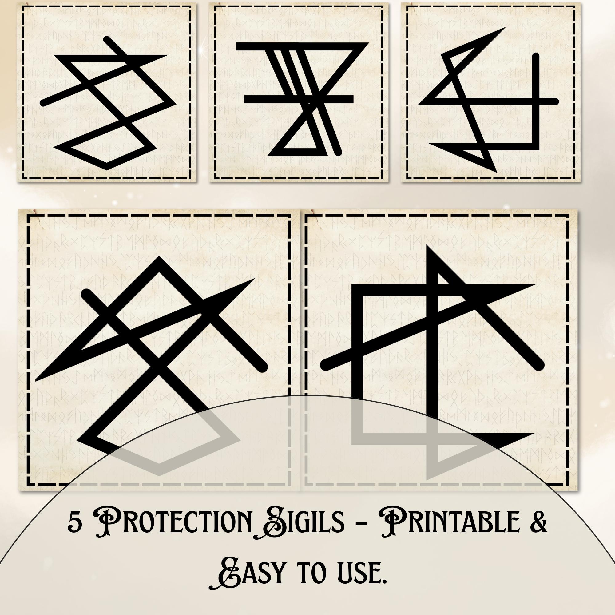 Protection Sigils & Spells Printable 5 Witchcraft Sigil Pages for ...