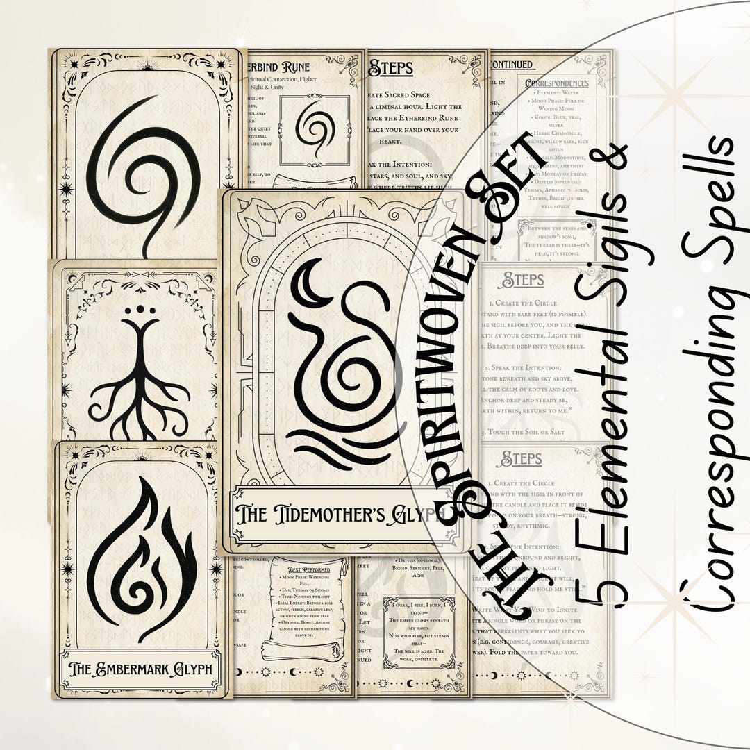 Elemental Sigil Spells: Grimoire Pages for Courage & Clarity - Etsy