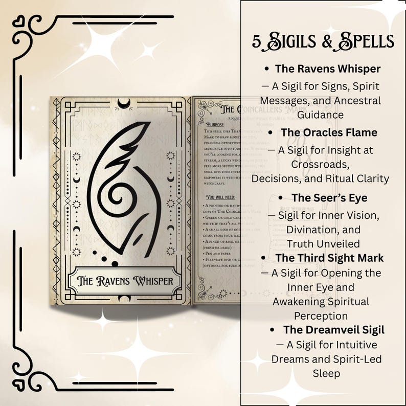 Divination Sigils and Spells | 5 Intuition and Clarity Pages | Book of ...