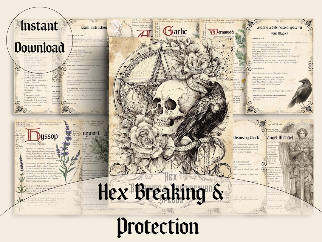 Protection & Hex-breaking Spell Book – Printable PDF (A4 and US Letter ...