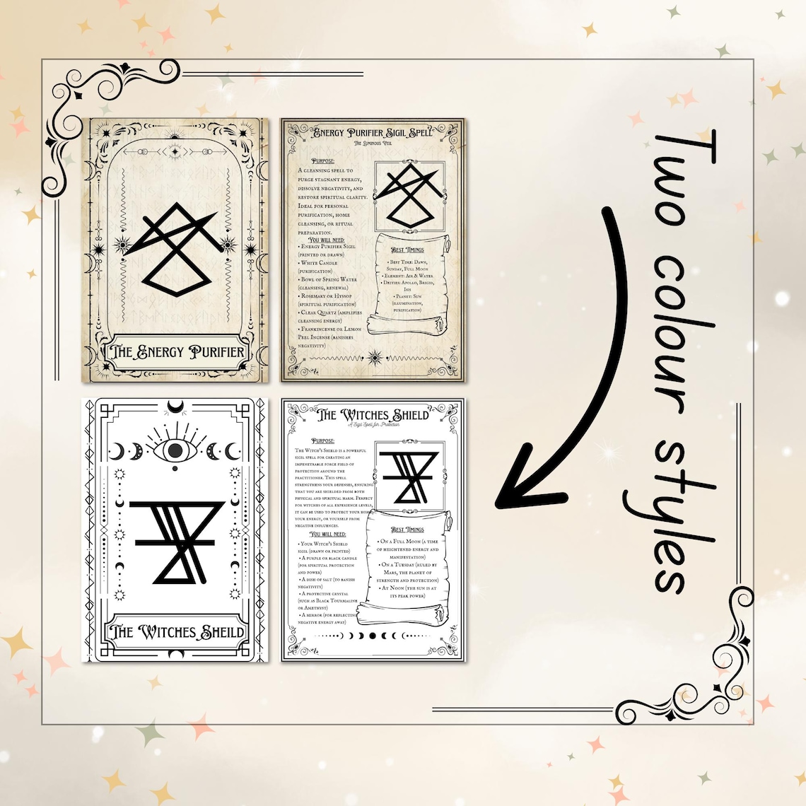Protection Sigils & Spells Printable 5 Witchcraft Sigil Pages for ...