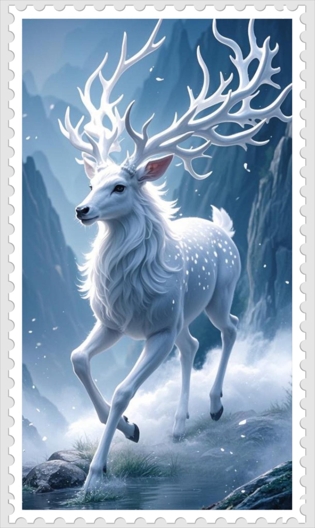 Mystical Sacred Deer Portrait – Chinese Mythology Fantasy Art. - Etsy