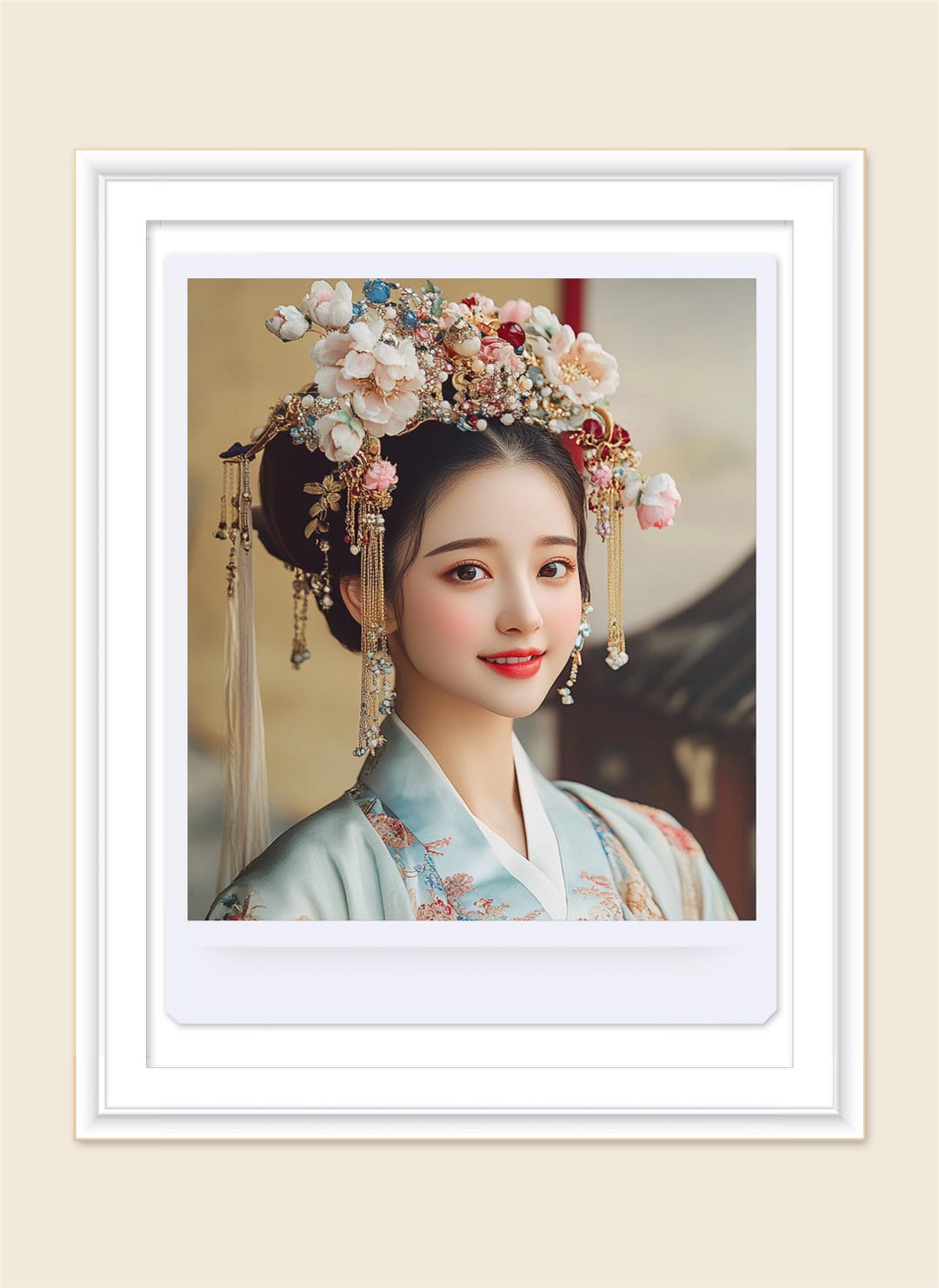 Hanfu Beauty Art Print – Chinese Woman in Traditional Hanfu Dress ...