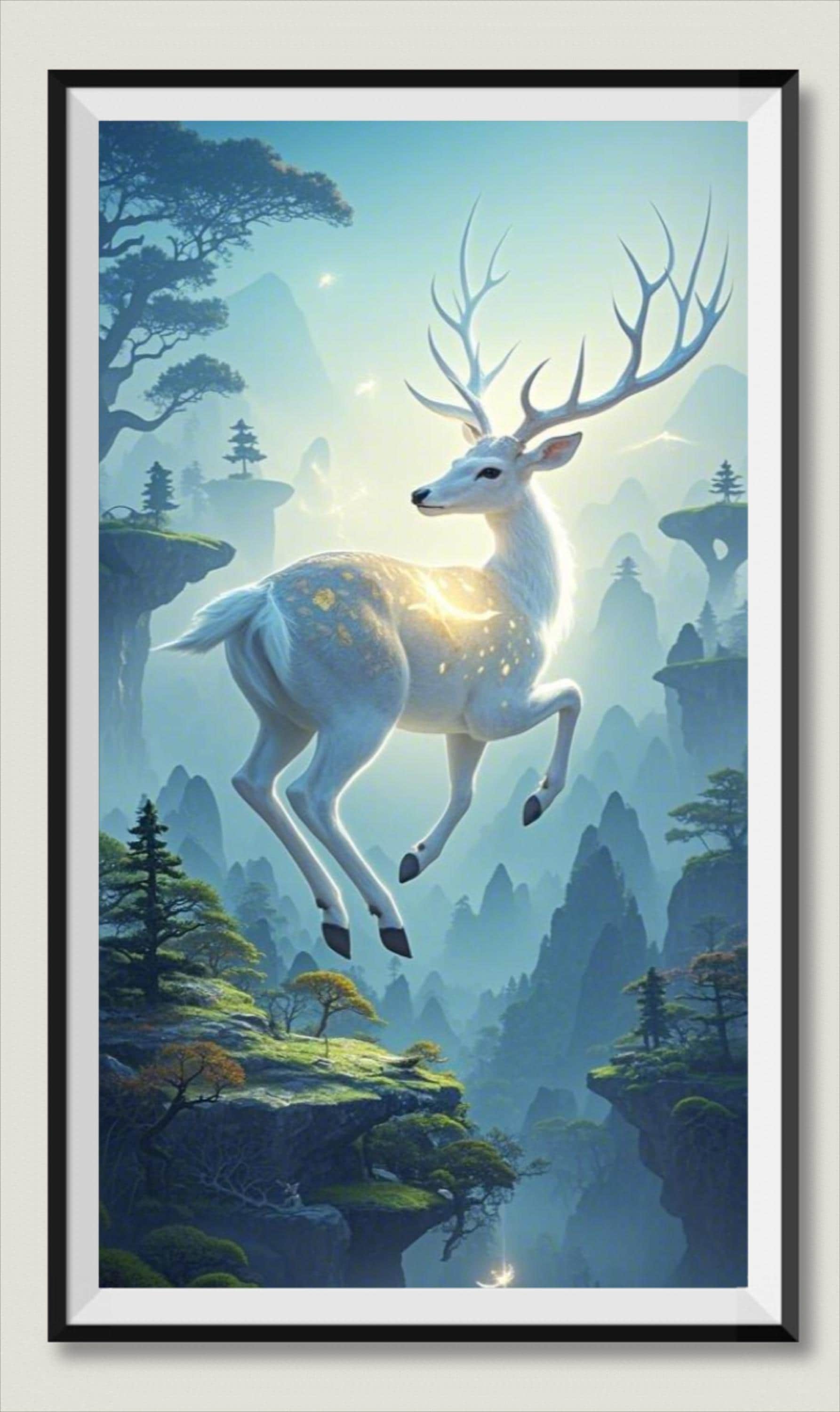 Mystical Sacred Deer Portrait – Chinese Mythology Fantasy Art. - Etsy