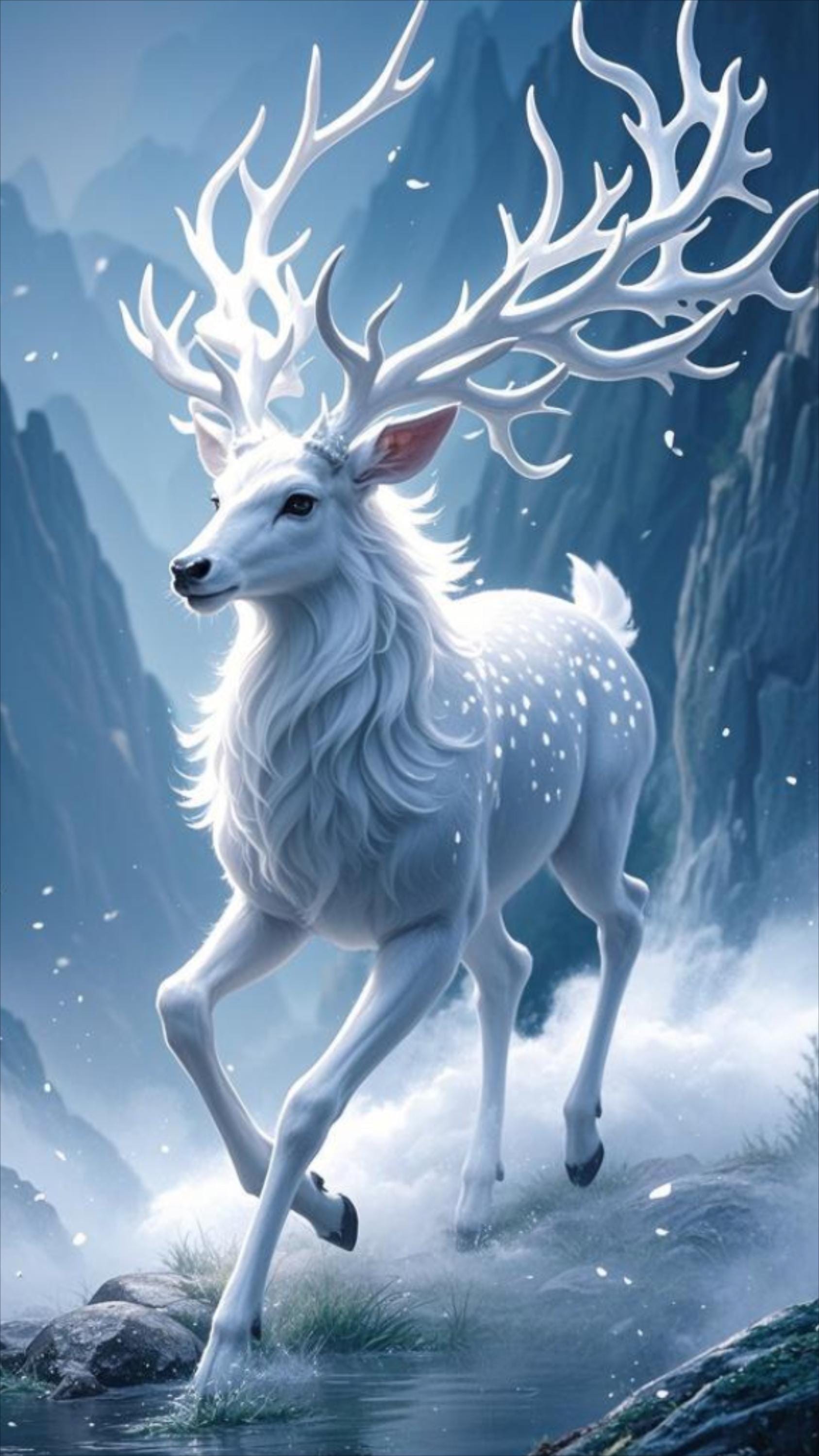 Mystical Sacred Deer Portrait – Chinese Mythology Fantasy Art. - Etsy