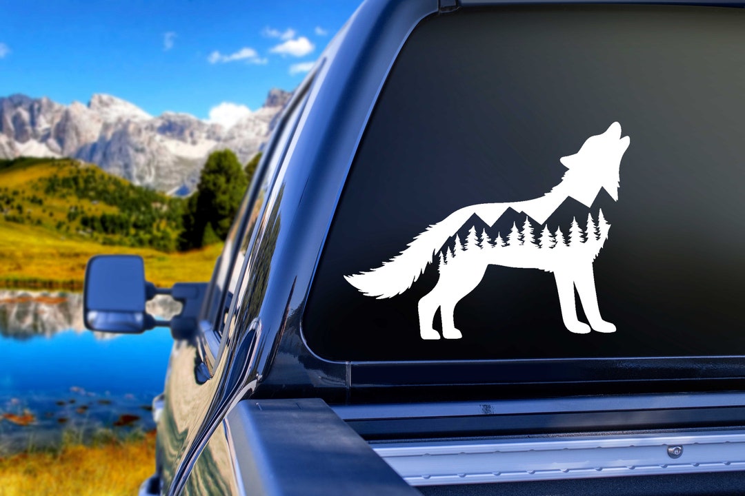 Howling Wolf Permanent Vinyl Decal Sticker Nature Decal - Etsy